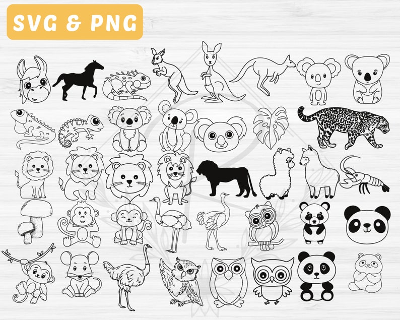 Animal SVG Bundle File | 210 Hand Drawn Animals SVG Bundle | Animal SVG ...