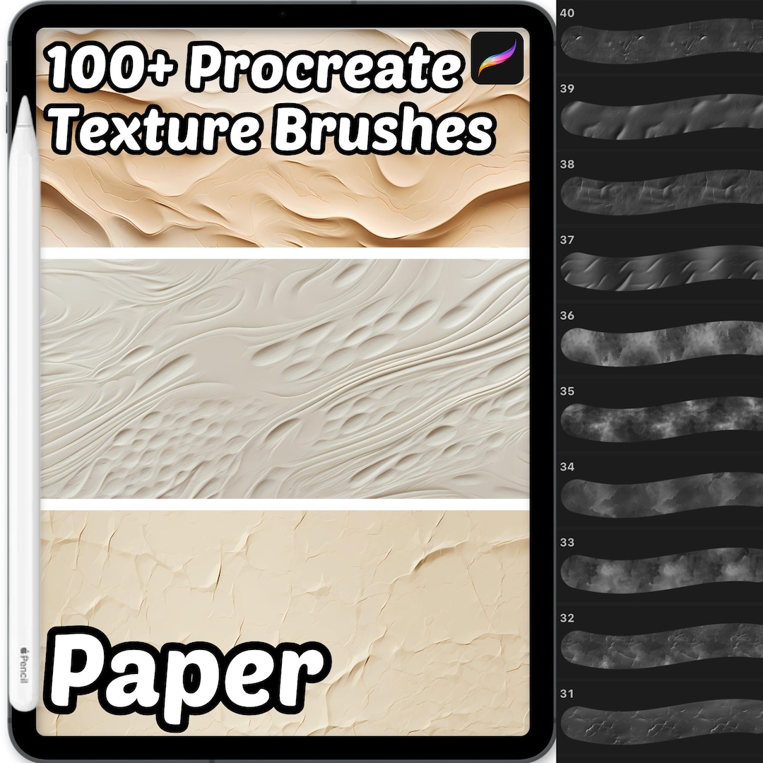 Procreate Paper Texture Brushes | 100+ Procreate Canvas Texture Brushes ...