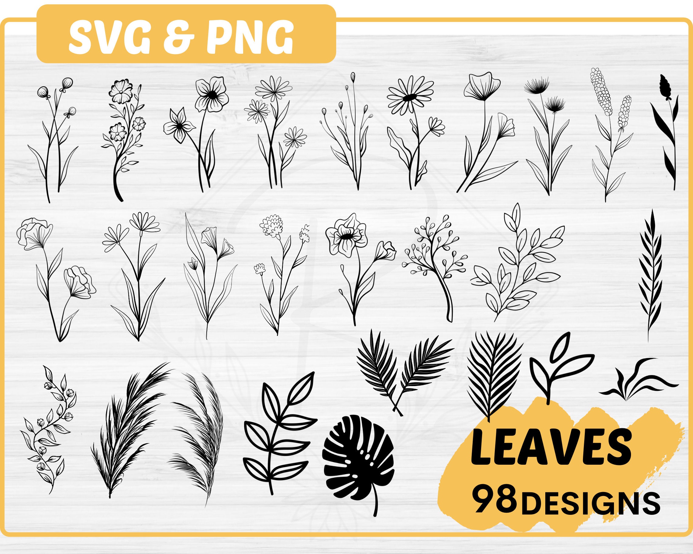 Leaves Svg Bundle 98 Leaves Svg Greenery Svg Leaf - Etsy