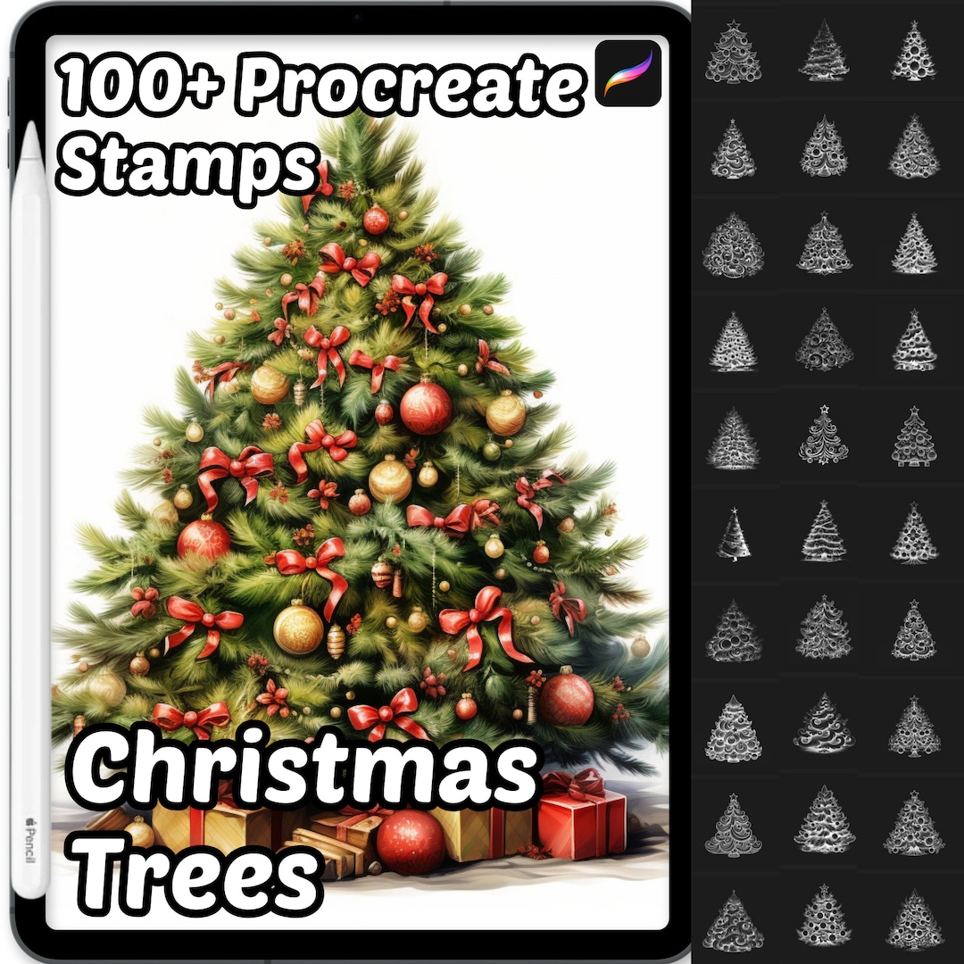 Christmas Tree Procreate Stamps | 100+ Procreate Christmas Stamps ...