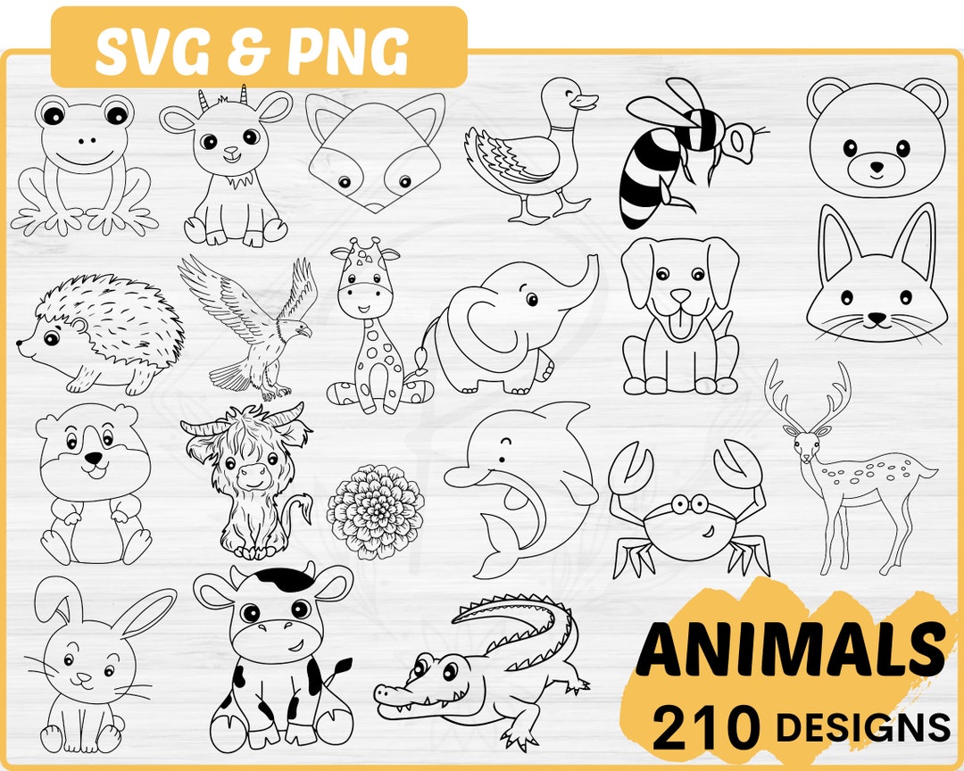 Animal SVG Bundle File | 210 Hand Drawn Animals SVG Bundle | Animal SVG ...