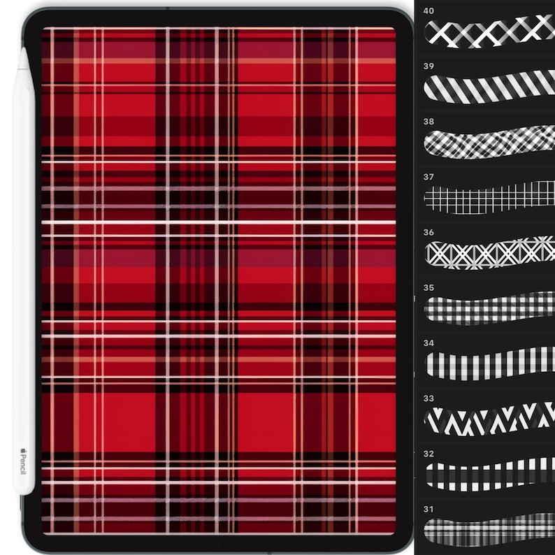 Procreate Plaid Pattern Brushes | 100+ Procreate Plaid Texture Brushes ...