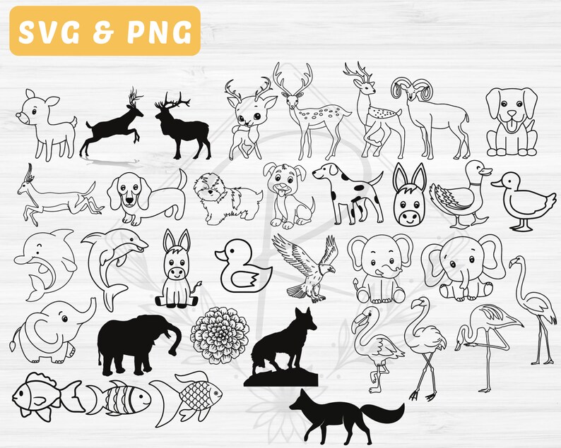 Animal SVG Bundle File | 210 Hand Drawn Animals SVG Bundle | Animal SVG ...