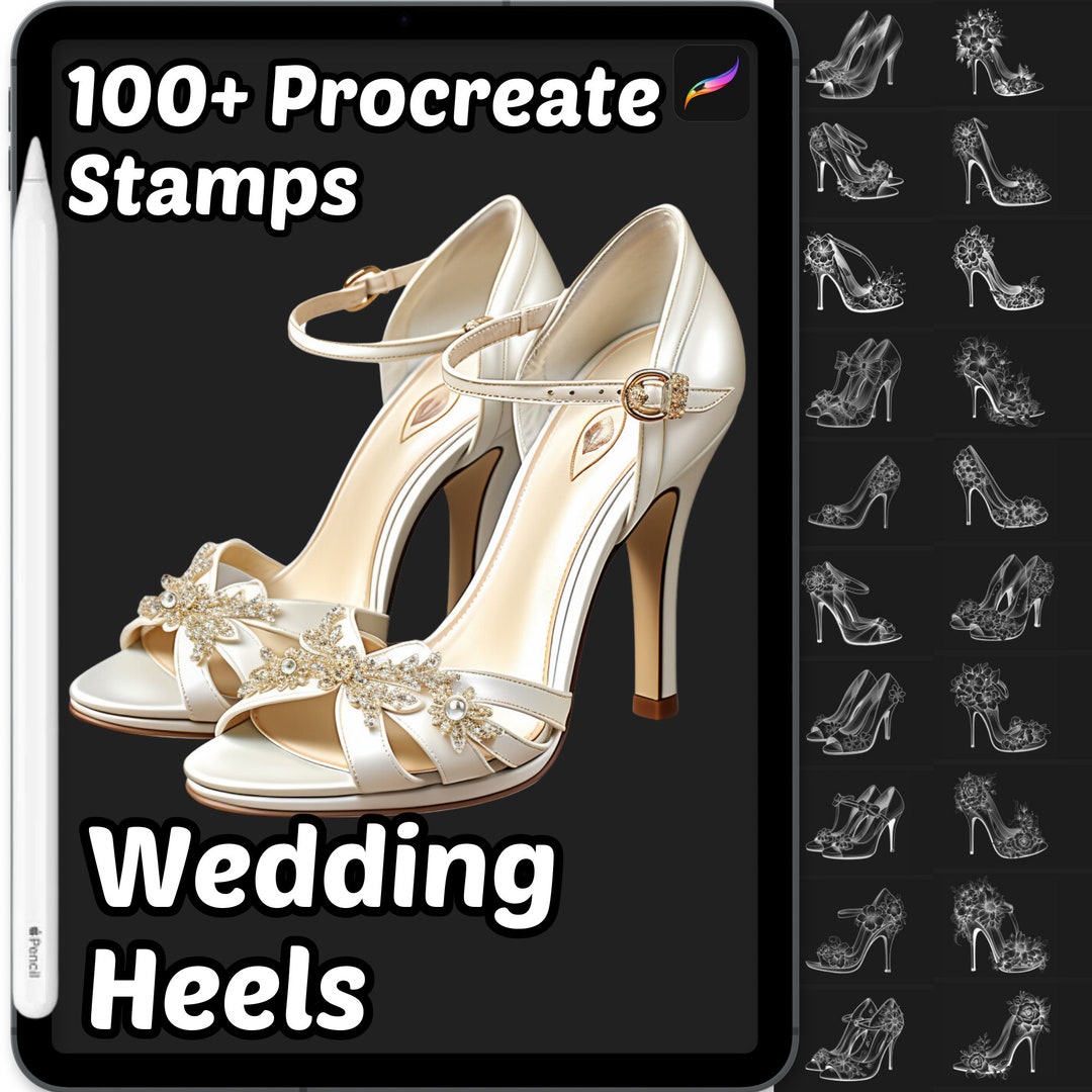 Heels Procreate Brushes | 100+ Procreate Cute Wedding Heels Stamps ...