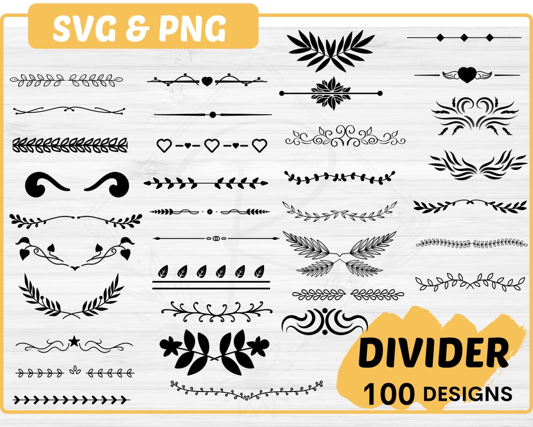 Doodle Element Svg Bundle | 100 Decorative Element Svg | Flourishes Svg ...