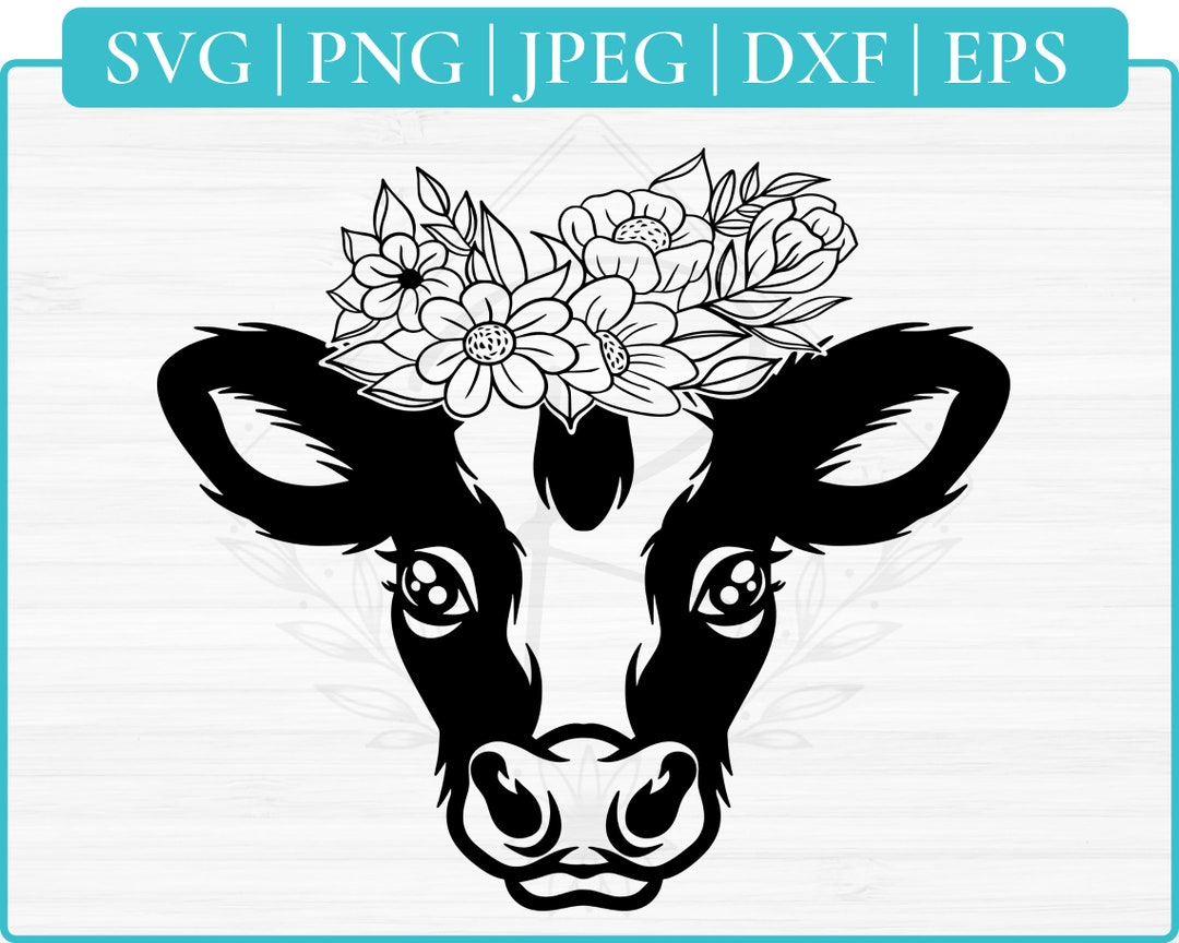 Floral Cow Svg | Highland Heifer Svg | Cow Svg | Highland Cow With ...