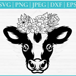Floral Cow Svg | Highland Heifer Svg | Cow Svg | Highland Cow With ...