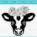 Floral Cow Svg Highland Heifer Svg Cow Svg Highland Cow With Flower Svg ...