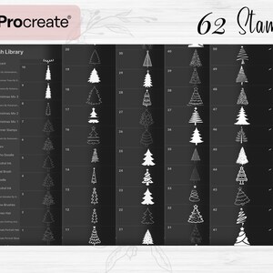 Christmas Tree Procreate Stamps |62 Procreate Christmas Trees Brushes ...