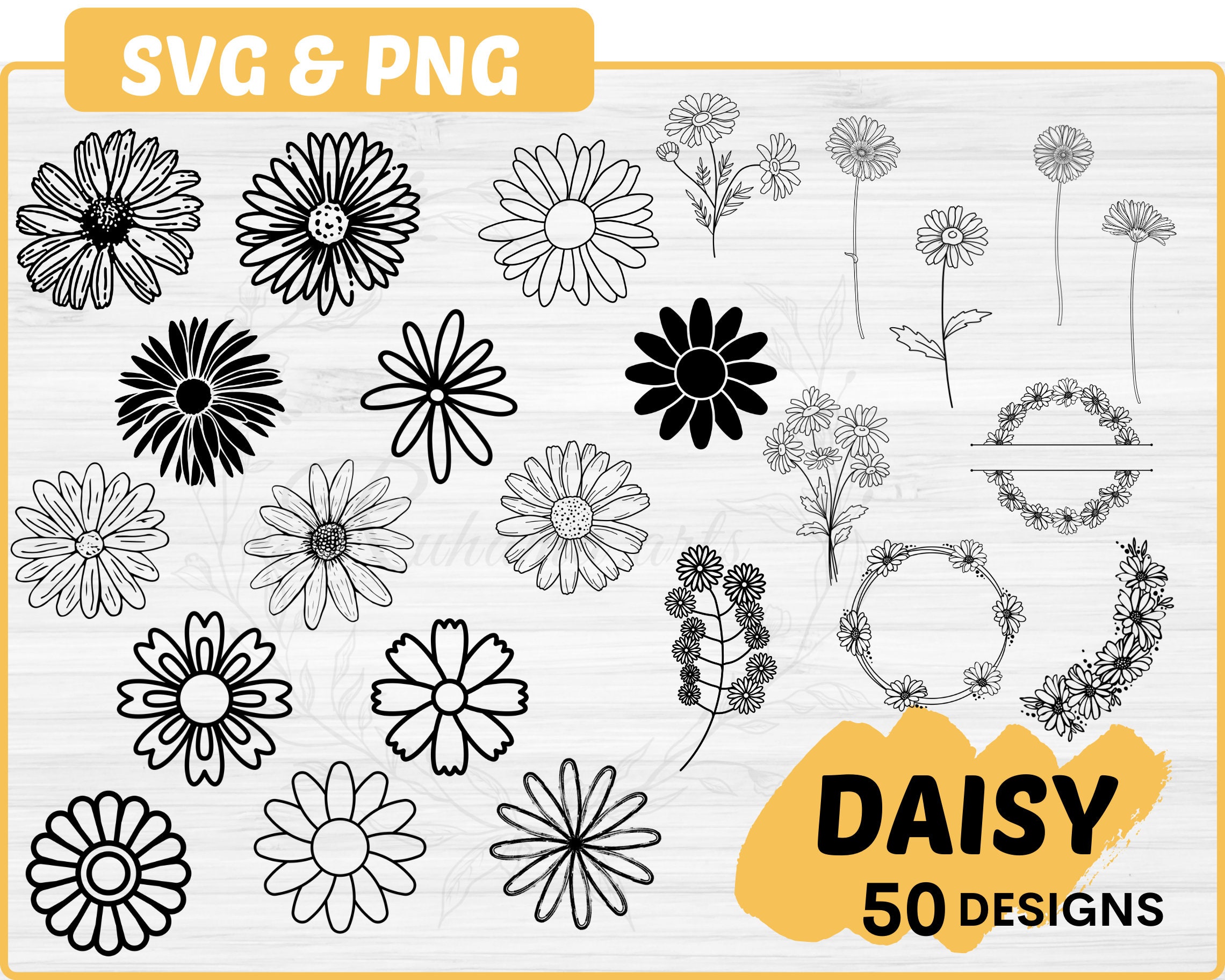 Daisy Svg 50 Daisy Flower Svg Bundle Daisy Svg Bundle - Etsy