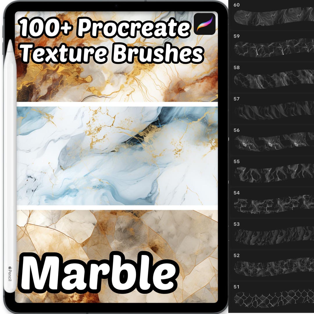 Procreate Marble Texture Brushes | 100+ Procreate Texture Brushes | Smooth Marble Texture ...
