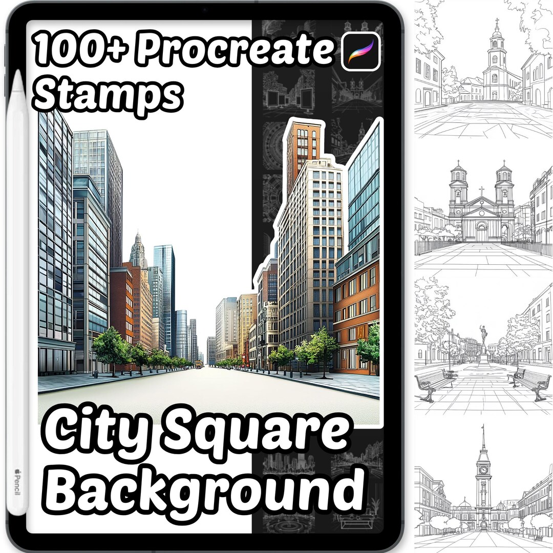 City Square Background Procreate Brushes | 100+ Procreate City Square ...