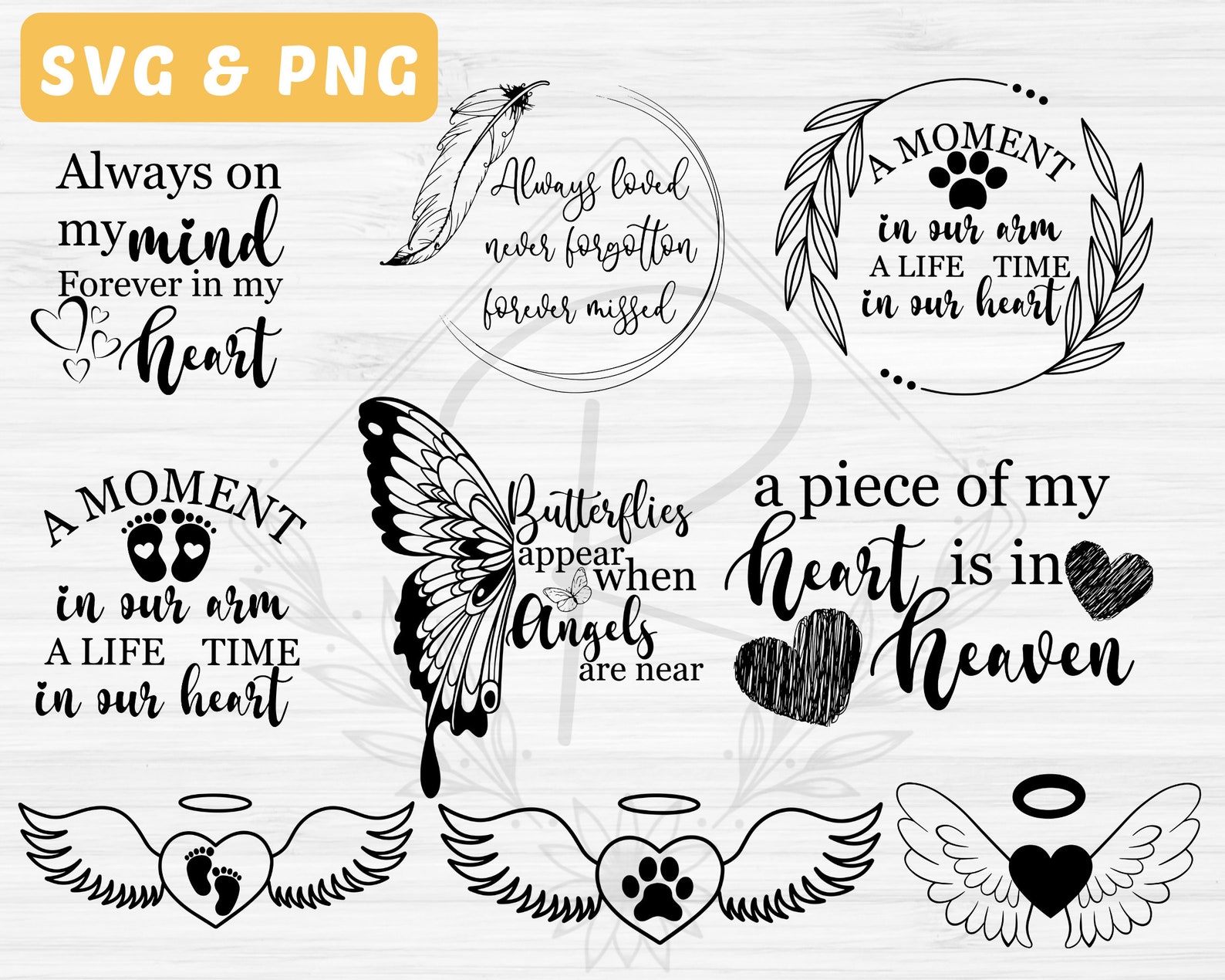 Memorial Svg Bundle | Memorial Quotes Svg | Rest in Peace SVG | Your ...
