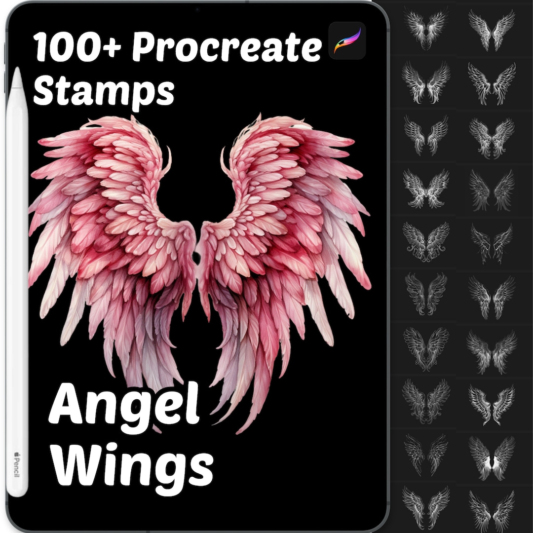 Procreate Angel Wings Stamps | 100 Wings Procreate Stamps | Angel Wings ...