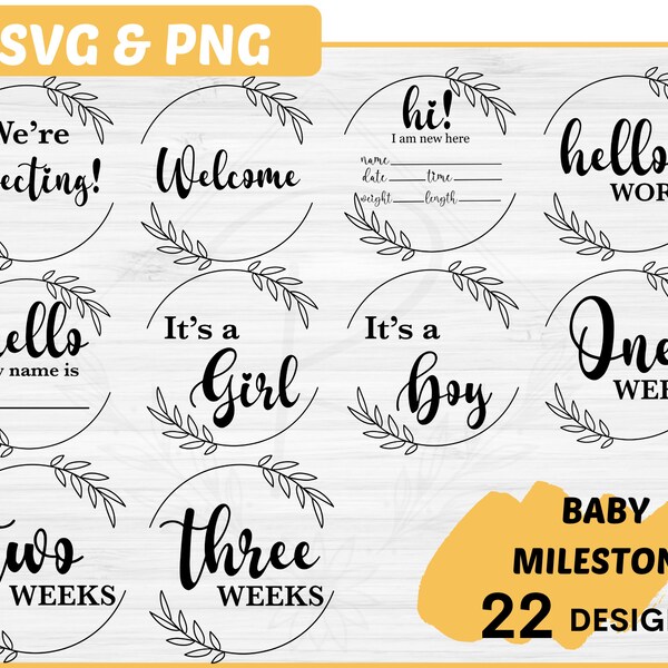 Baby Monthly Milestone Svg - Etsy