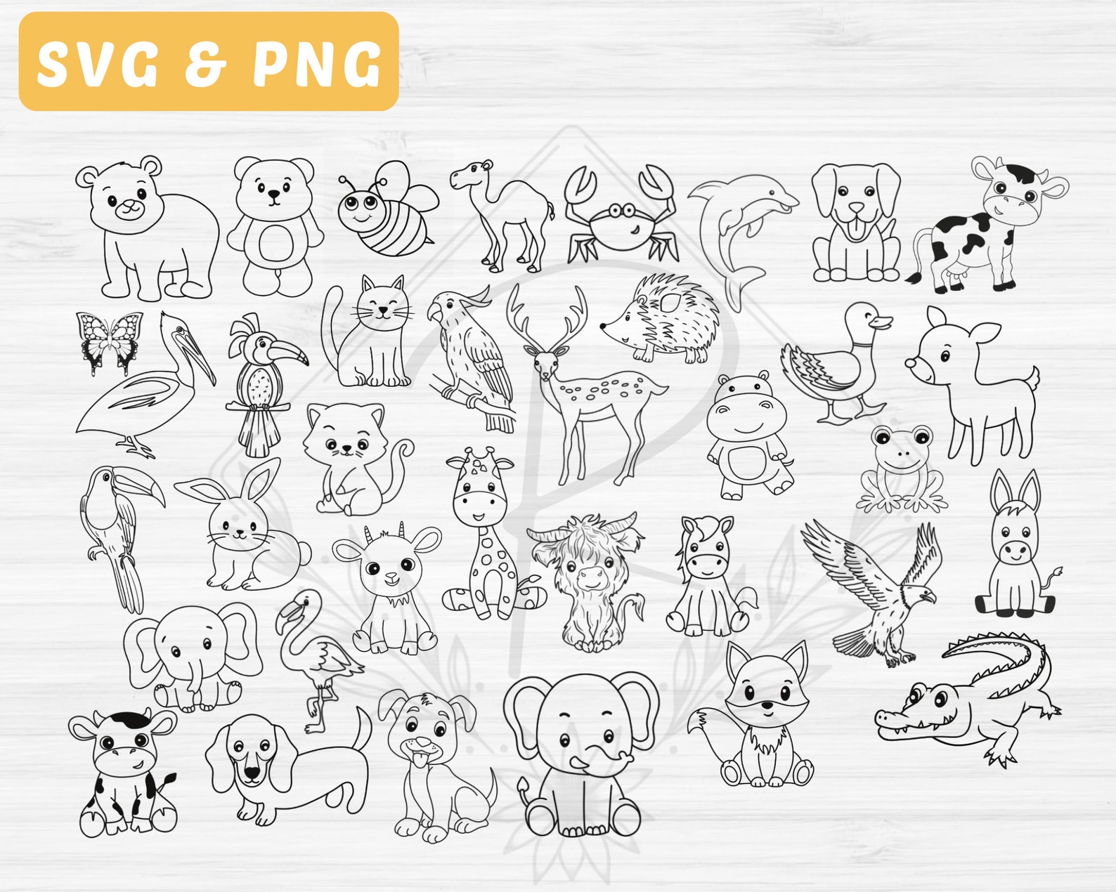 Animal SVG Bundle File | 210 Hand Drawn Animals SVG Bundle | Animal SVG ...