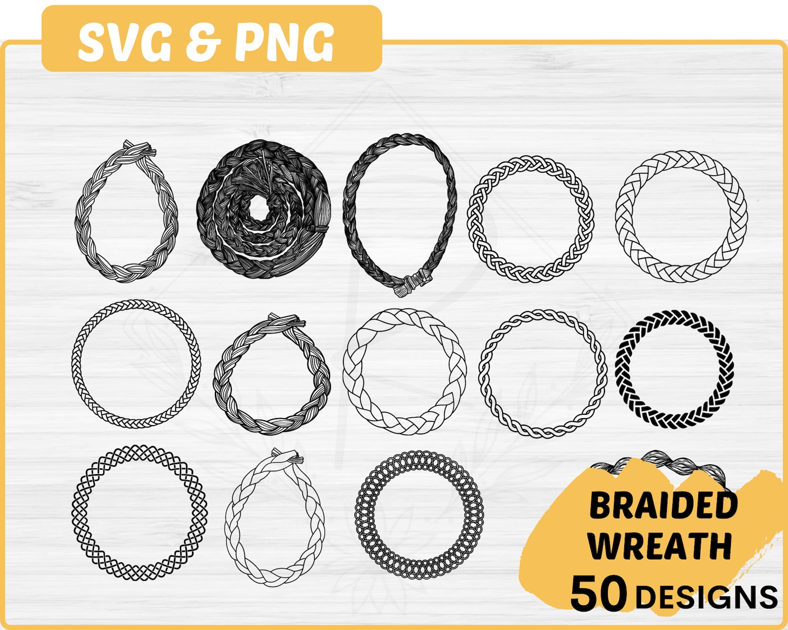Wreath SVG Bundle Braided Wreath Svg Bundle Rope Wreath - Etsy