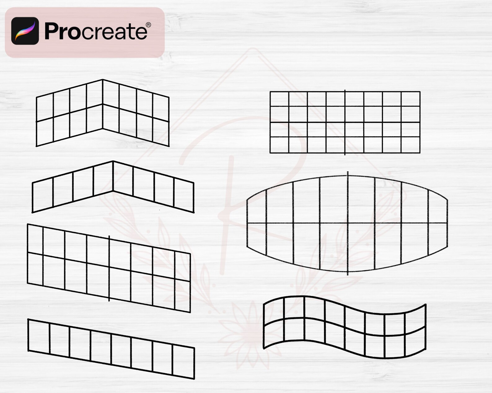 Letter Grid Procreate Brushes 76 Lettering Grid Procreate | Etsy