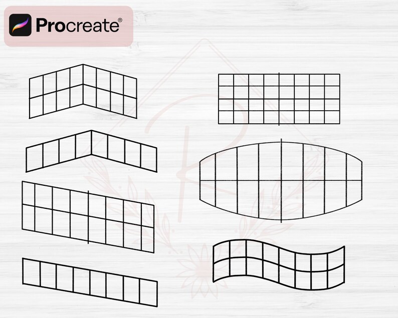 Letter Grid Procreate Brushes 76 Lettering Grid Procreate | Etsy