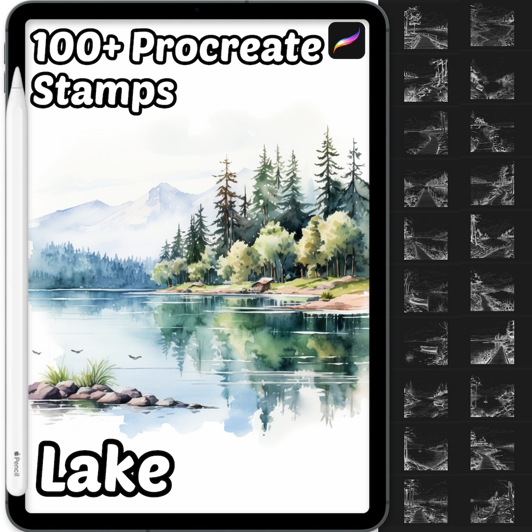 Lakeside Procreate Stamps | 100+ Procreate Nature Stamps | Lakeside ...
