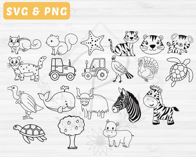 Animal SVG Bundle File 210 Hand Drawn Animals SVG Bundle - Etsy