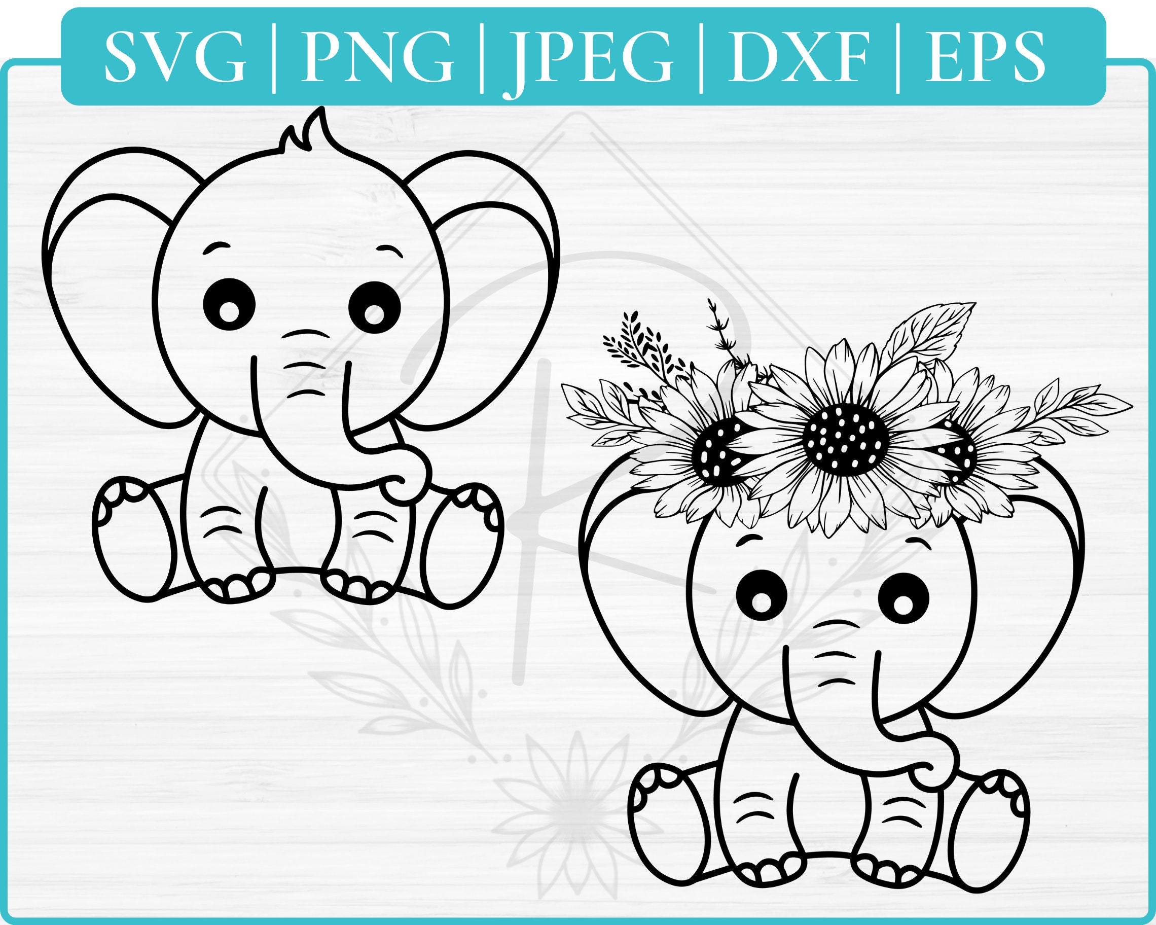 Baby Elephant Svg Bundle Cute Baby Elephant Svg Elephant - Etsy