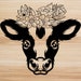 Floral Cow Svg Highland Heifer Svg Cow Svg Highland Cow With Flower Svg ...