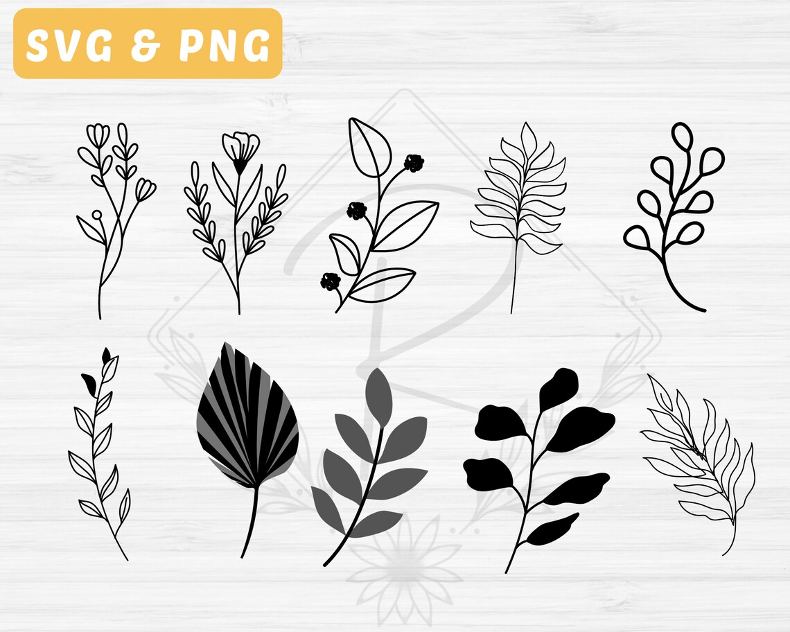 Leaves Svg Bundle | 98 Leaves Svg | Greenery Svg | Leaf Boarder Svg ...