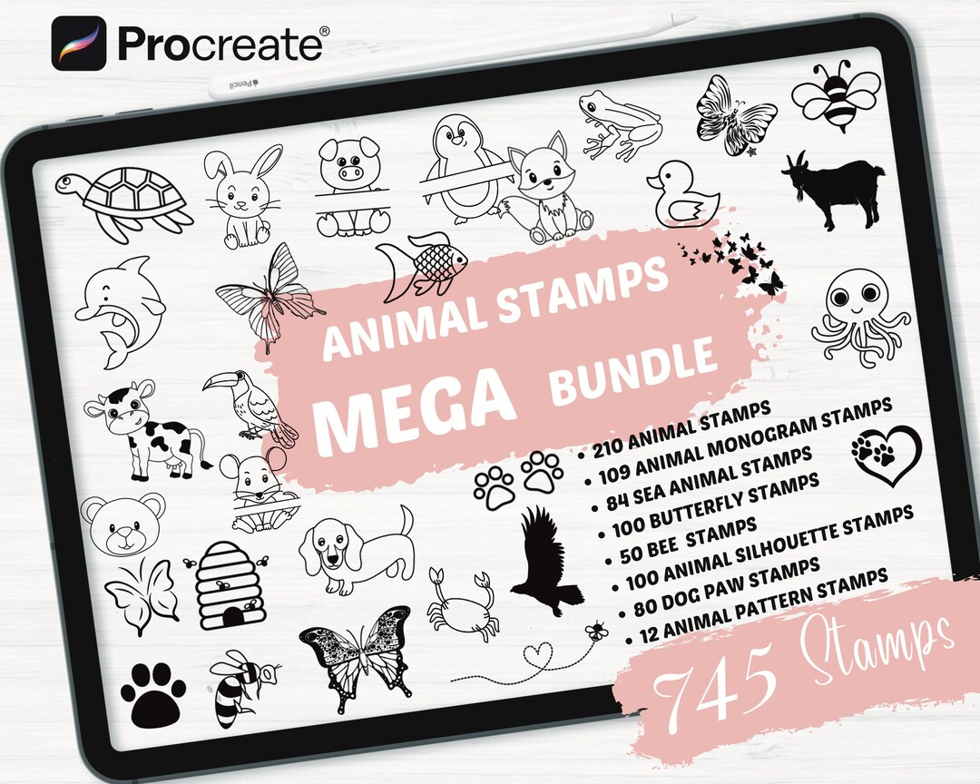 Procreate Animal Mega Bundle Stamps | 700 Animals Procreate Brushes ...