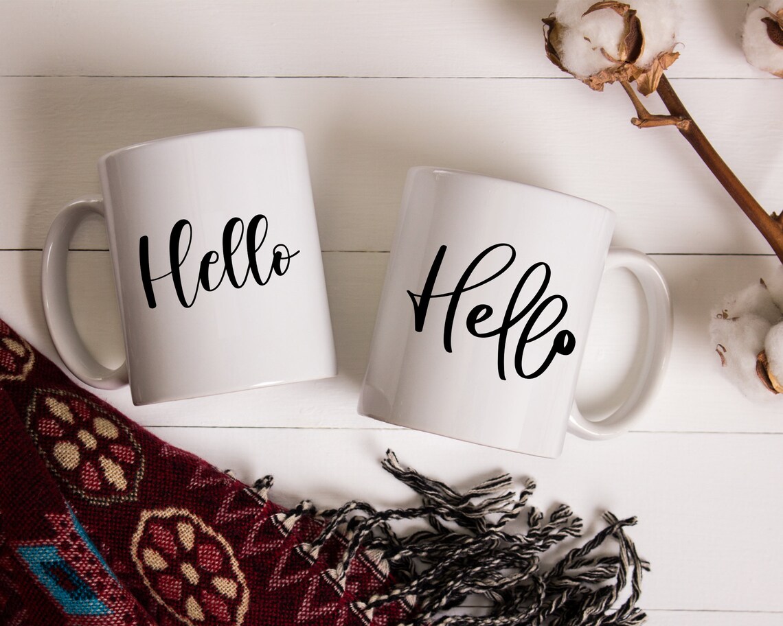 Hello Svg Bundle 13 Hello Svg Sign Hand Lettered Hello Svg | Etsy