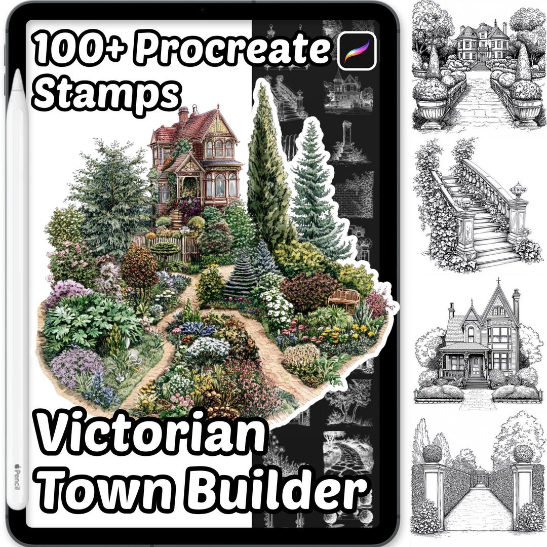 Victorian Townscape Procreate Brushes | 100+ Procreate Victorian ...