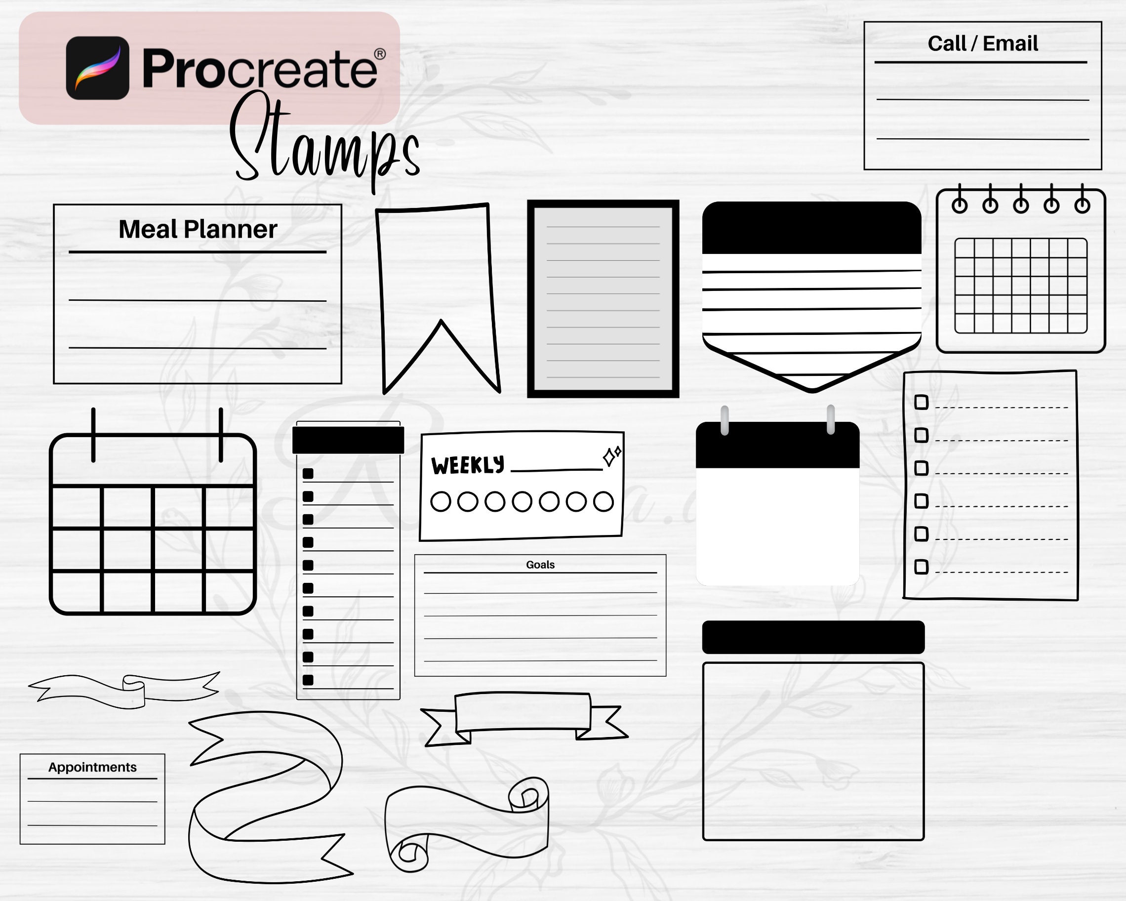 Procreate Planner Stamps 145 Planner Procreate Stamps - Etsy