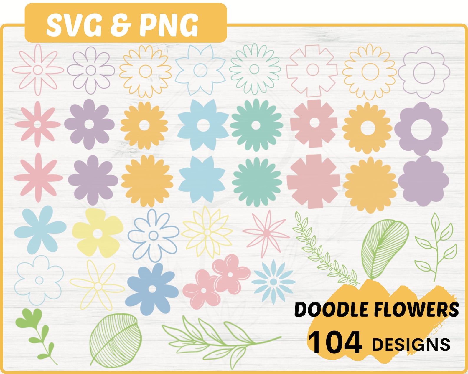 Spring Flower Svg Bundle Cute Flower Svg Bundle Flat | Etsy UK