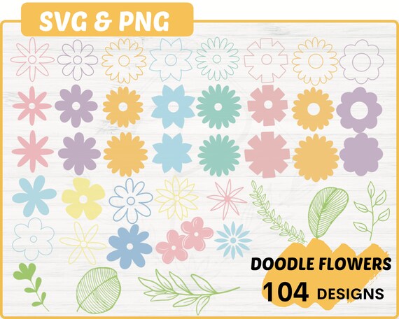 Spring Flower Svg Bundle Cute Flower Svg Bundle Flat | Etsy UK