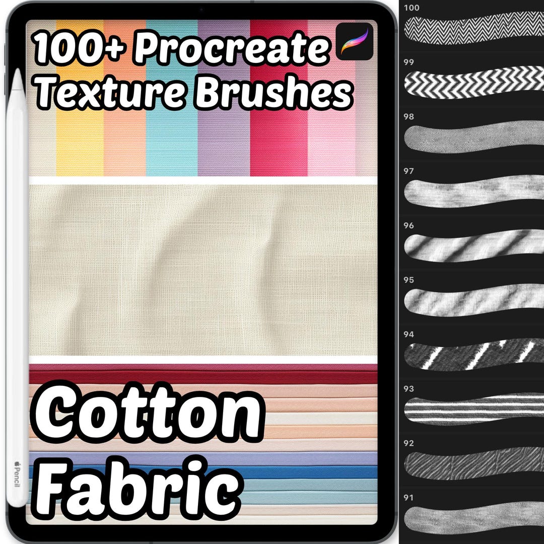 Procreate Cotton Fabric Texture Brushes 100 Procreate Cotton Fabric ...