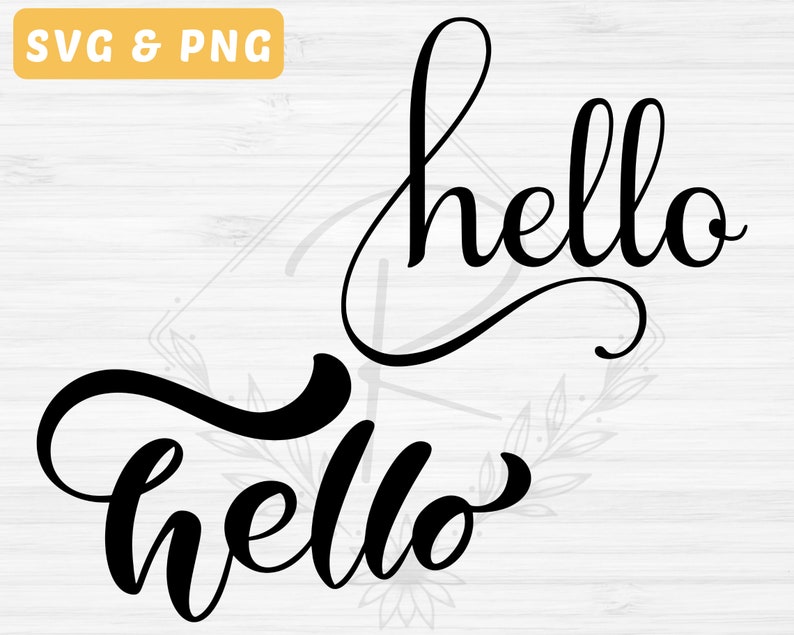 Hello Svg Bundle 13 Hello Svg Sign Hand Lettered Hello Svg | Etsy