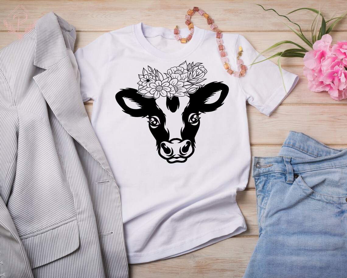 Floral Cow Svg Highland Heifer Svg Cow Svg Highland Cow - Etsy