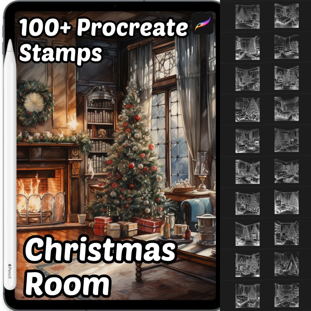 Christmas Room Procreate Stamps | 100+ Procreate Christmas Stamps ...
