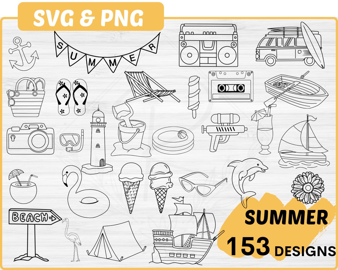 Summer Svg Bundle 153 Summer Svg Clipart Sea Animal SVG - Etsy
