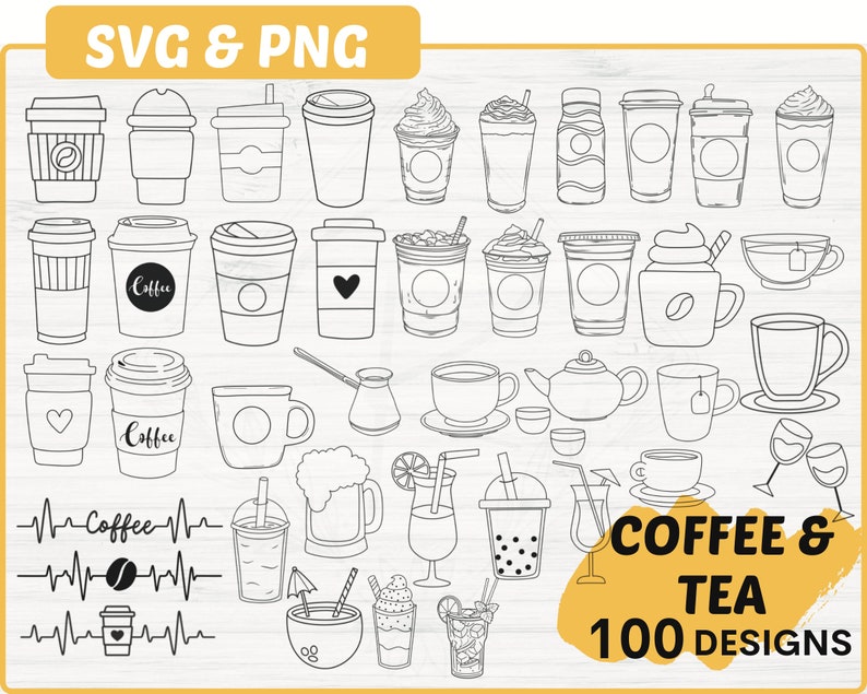 Coffee Svg Bundle Iced Coffee Svg Bundle Tea Mug Svg - Etsy