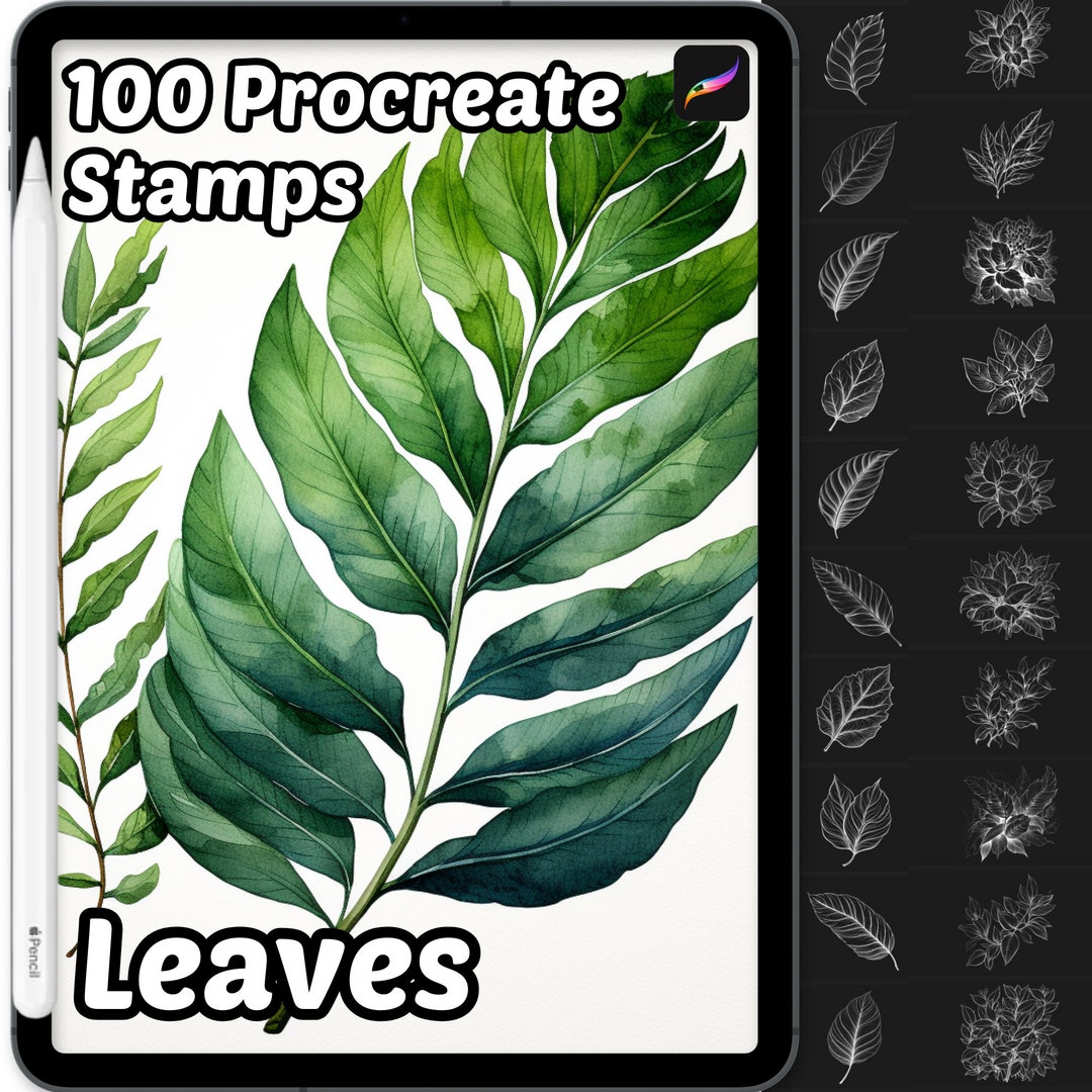 Leaves Procreate Brushes | 100+ Procreate Leaves Plant Stamps ...
