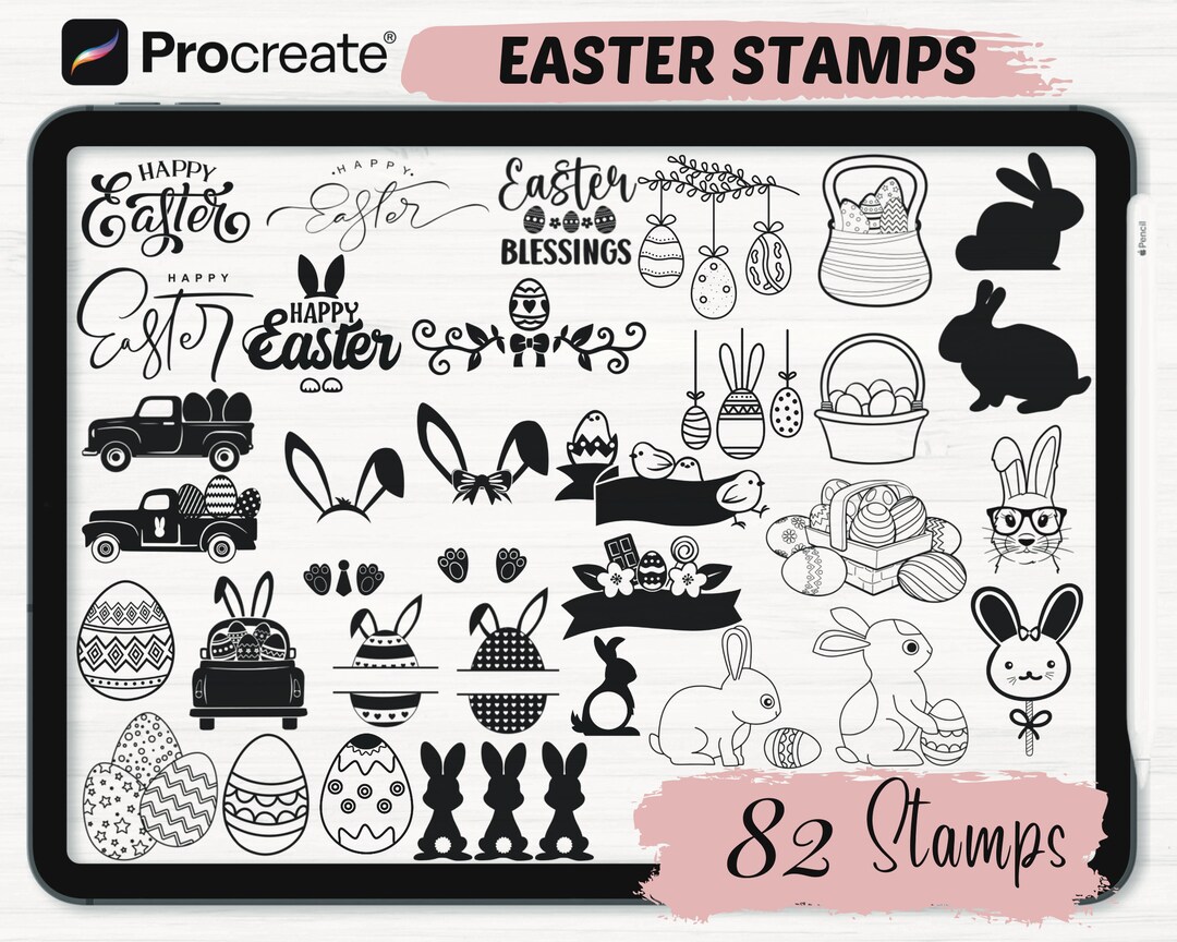 Procreate Easter Stamps 82 Easter Procreate Brushes Procreate Easter ...