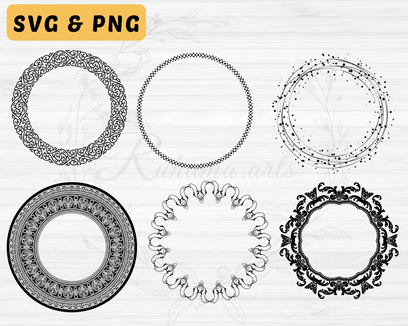 Frames SVG PNG Circle Frames SVG Frames Png Svg Frames - Etsy