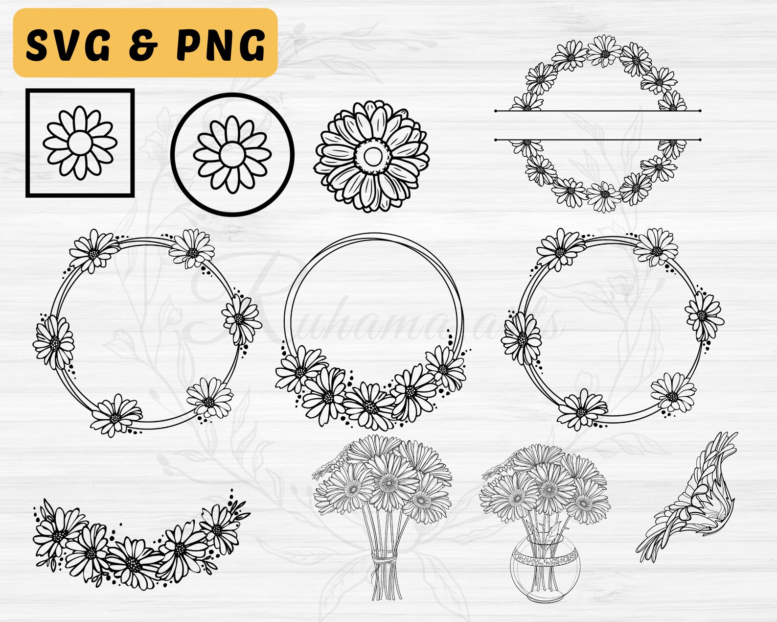 Daisy Svg 50 Daisy Flower Svg Bundle Daisy Svg Bundle - Etsy