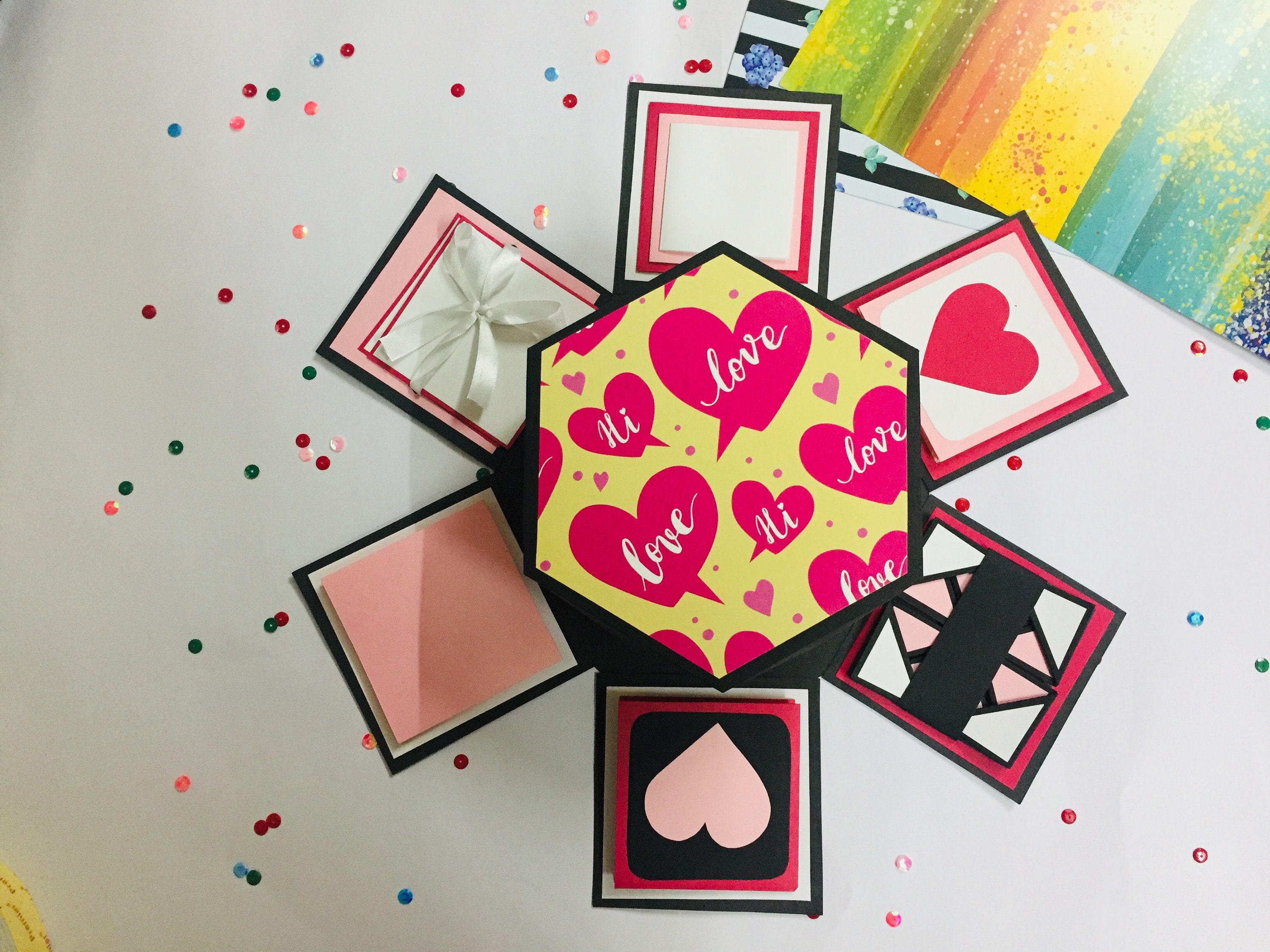 Hexagon explosion box explosion box hexagon box unique | Etsy