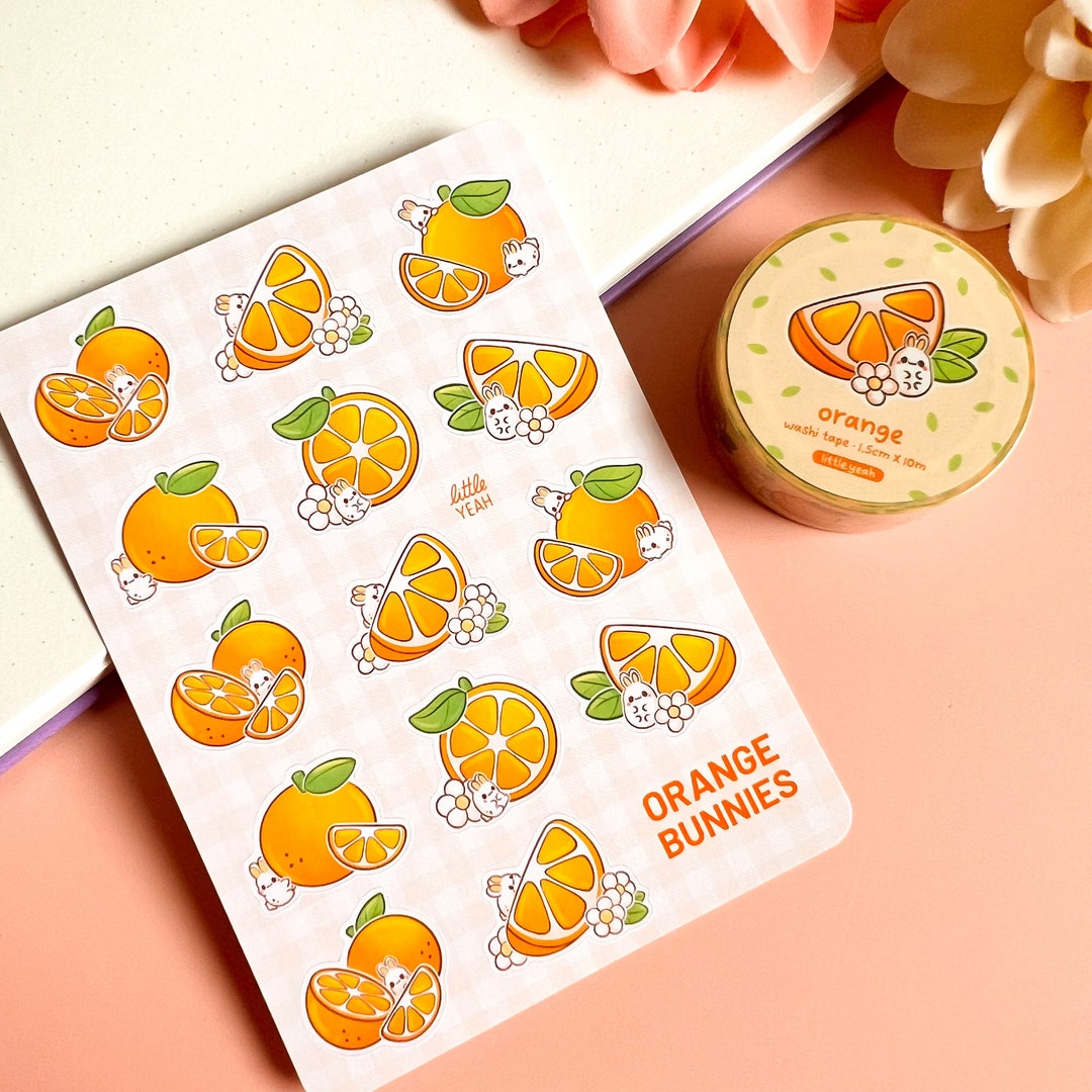 Sticker Sheet: Orange Bunnies - Etsy