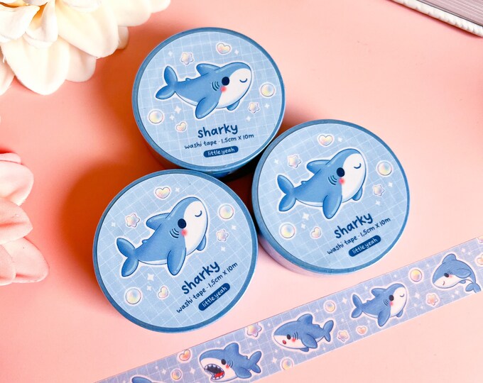 Shark Washi Tape, 10 Metres, 1.5cm, Stationary, Planner - Etsy