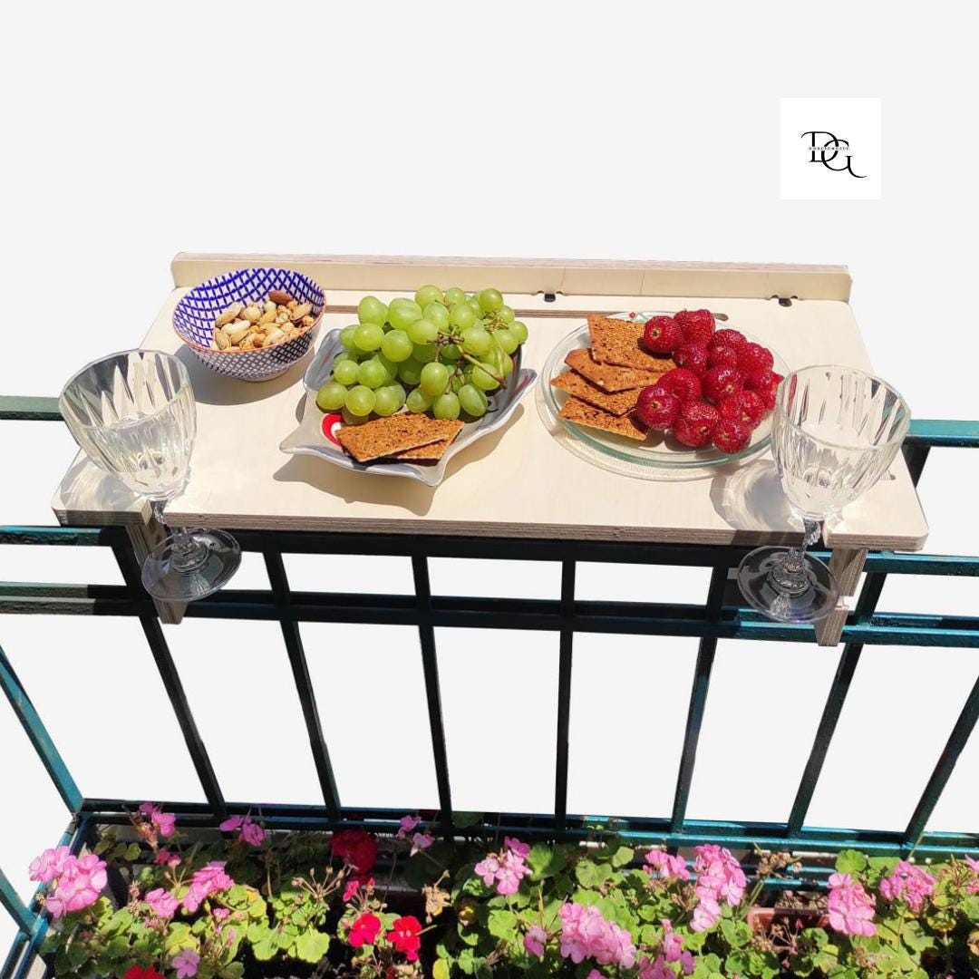 Adjustable Balcony Table, Space-saving Folding Table for Small ...