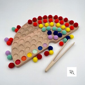 Montessori Rainbow Sorting Board, Fine Motor Skills Toy, Educational ...