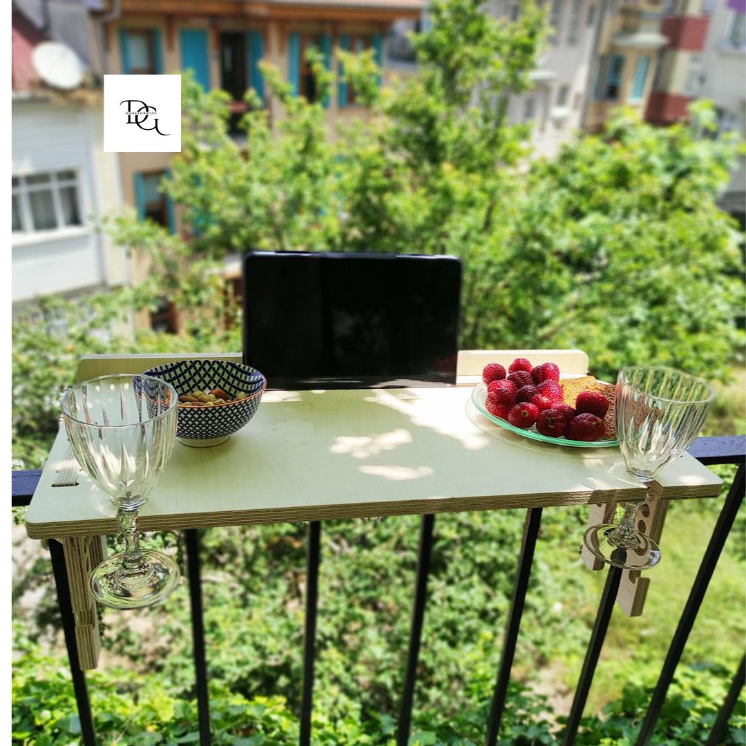 Adjustable Balcony Table, Space-saving Folding Table for Small ...